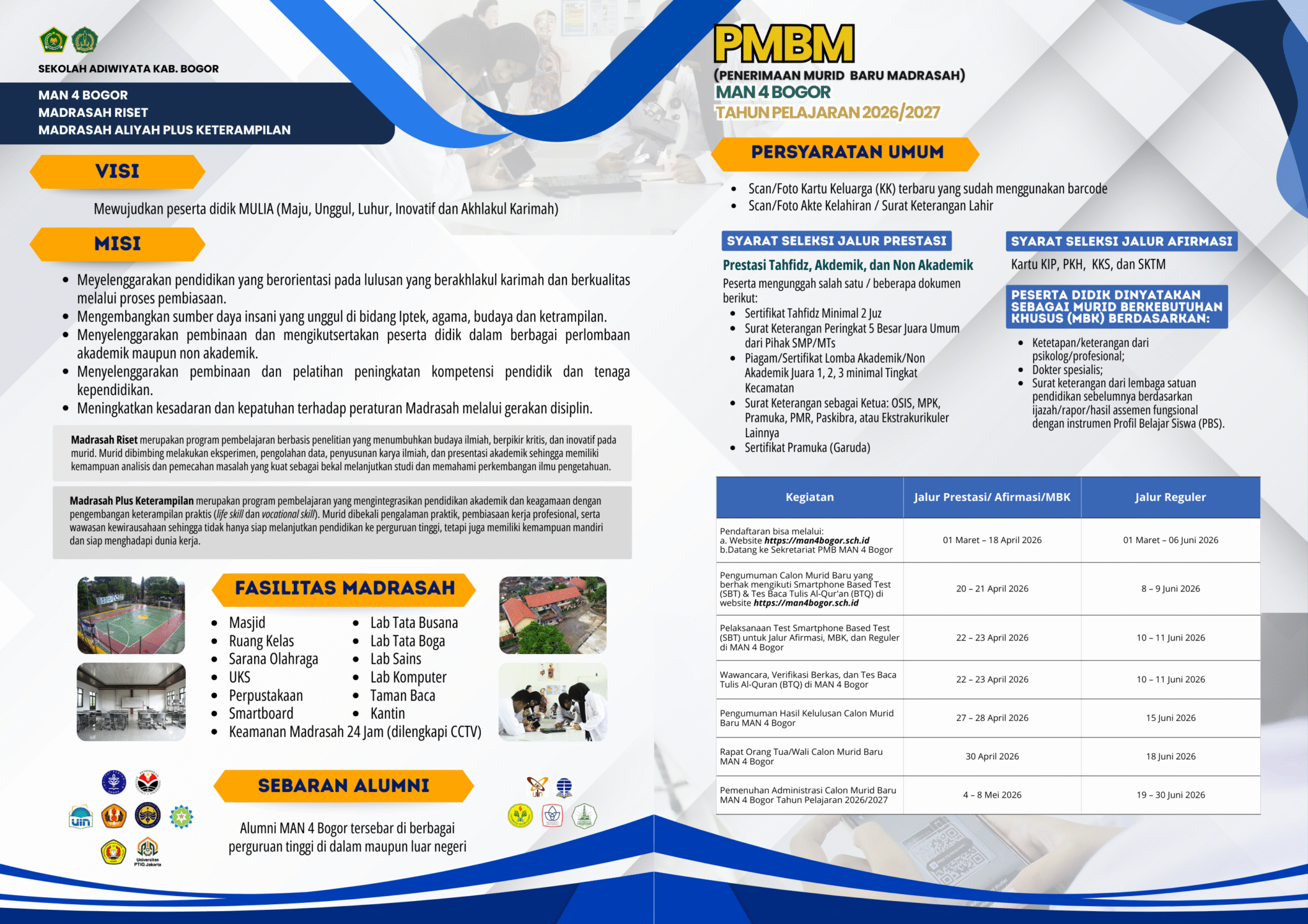 Penerimaan Murid Baru Madrasah (PMBM) - MAN 4 Bogor Tahun Pelajaran ...